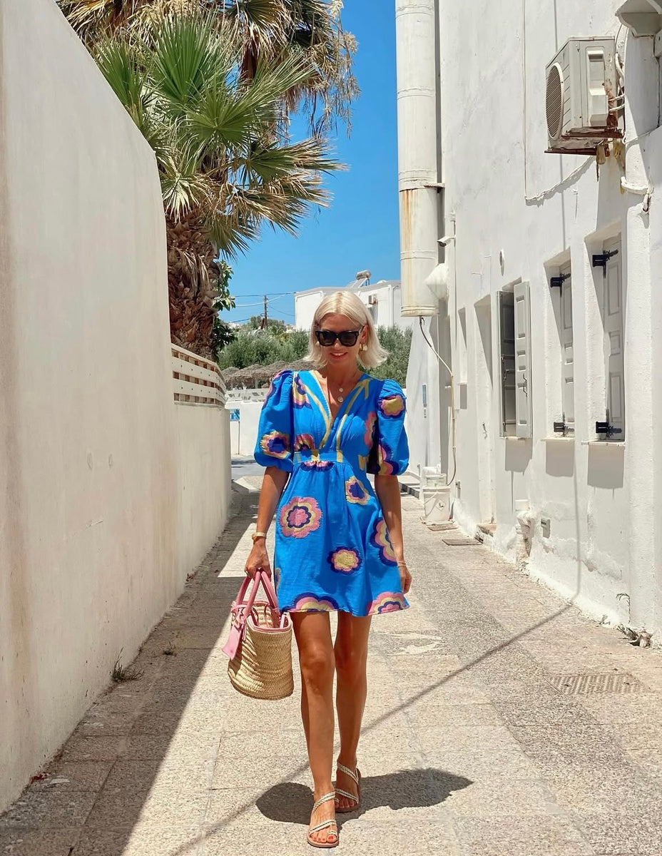 THELMA DRESS - ROYAL BLUE – PORTES OF GREECE